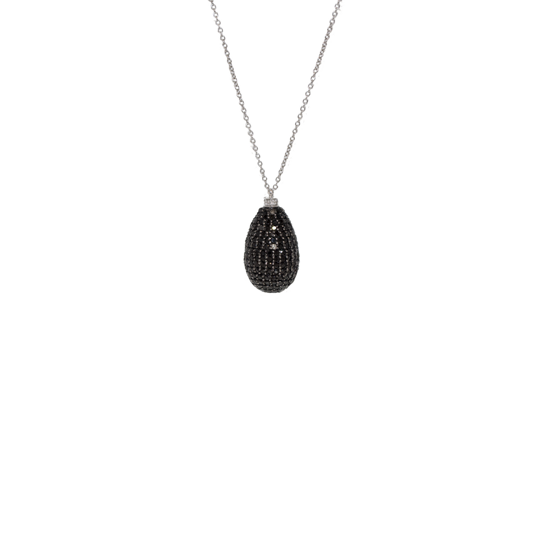 Black diamond teardrop necklace store
